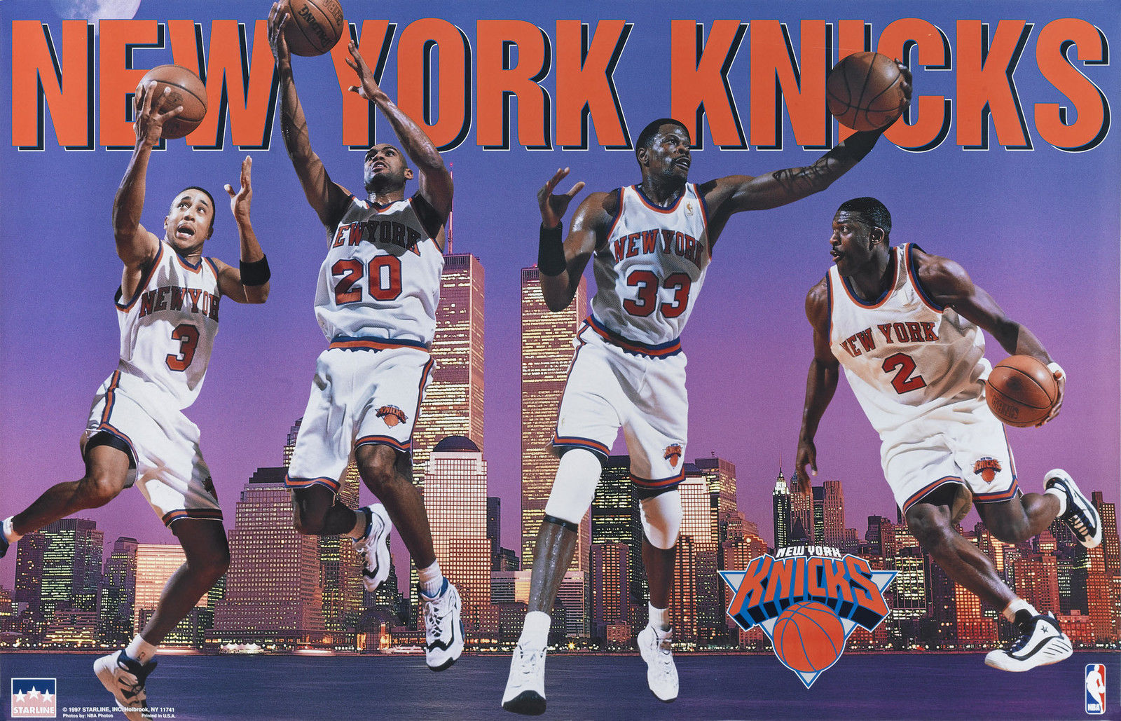 1997 New York Knicks Collage Orig. Starline Poster OOP Ewing Starks at ...